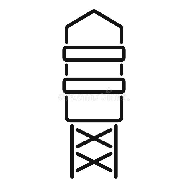 Water Tower Standing on Support Beams Icon Outline Style Stock ...