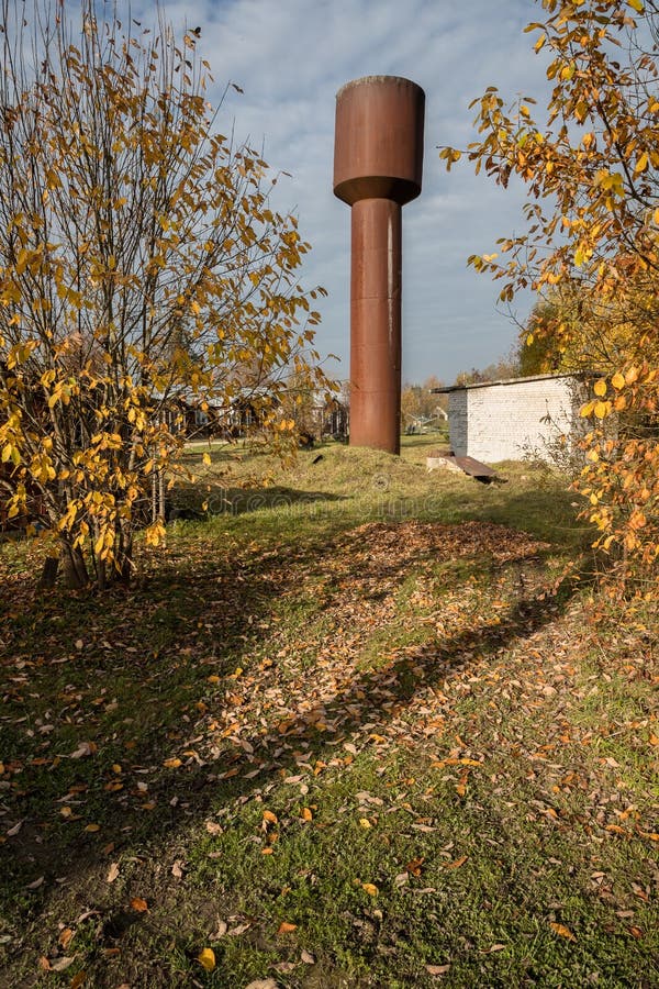 Water Tower on the Street during the Day Stock Photo - Image of park ...