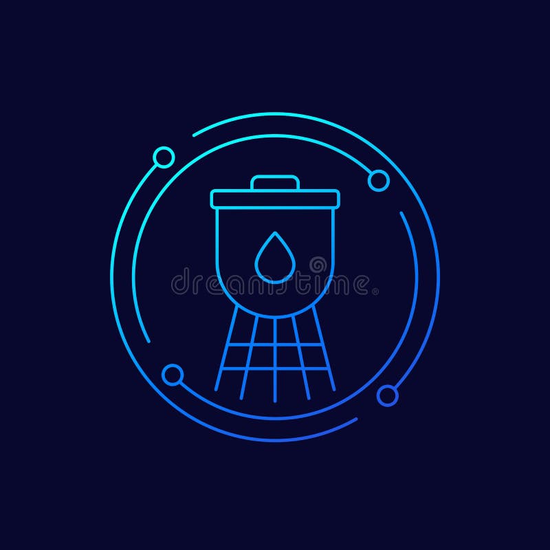 Lng Tank Line Icon, Industrial Gas Storage Vector Stock Vector ...