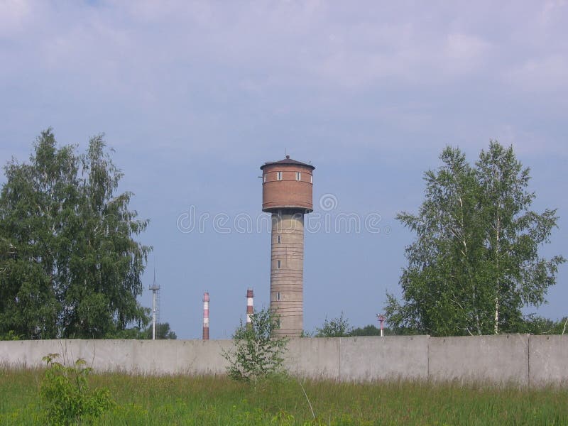 Water Tower Technical Structure with a Water Pump Oba5spechivaet Water ...