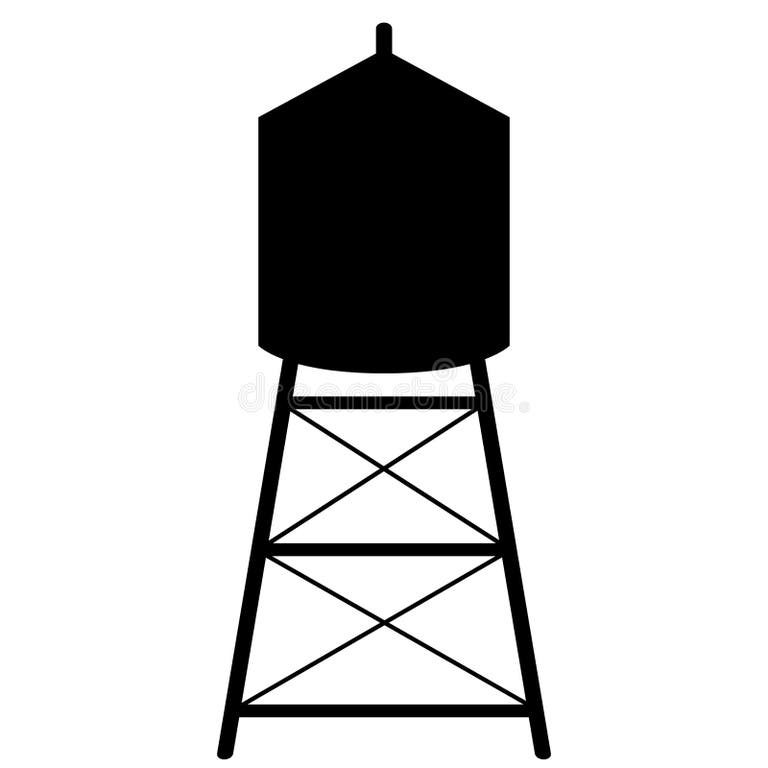 Water Tower Silhouette Stock Illustrations – 17,828 Water Tower ...