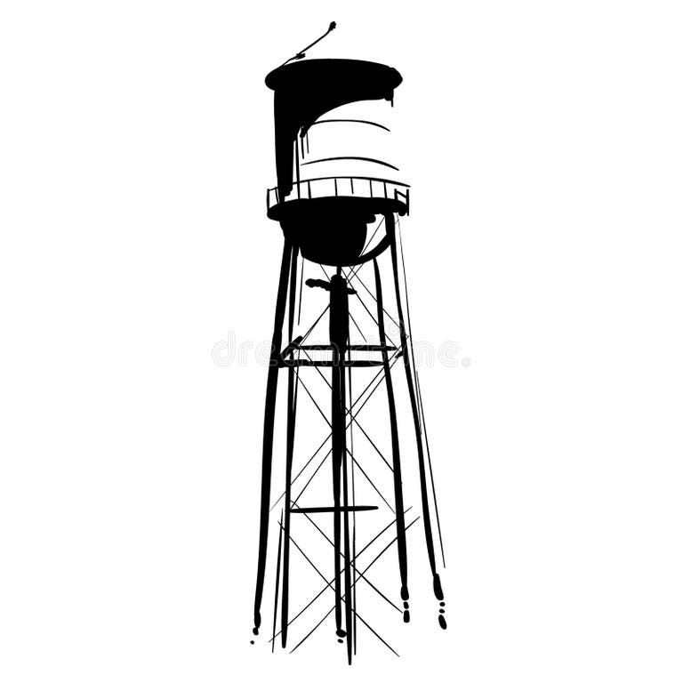 Water Tower Silhouette Stock Illustrations – 15,763 Water Tower ...