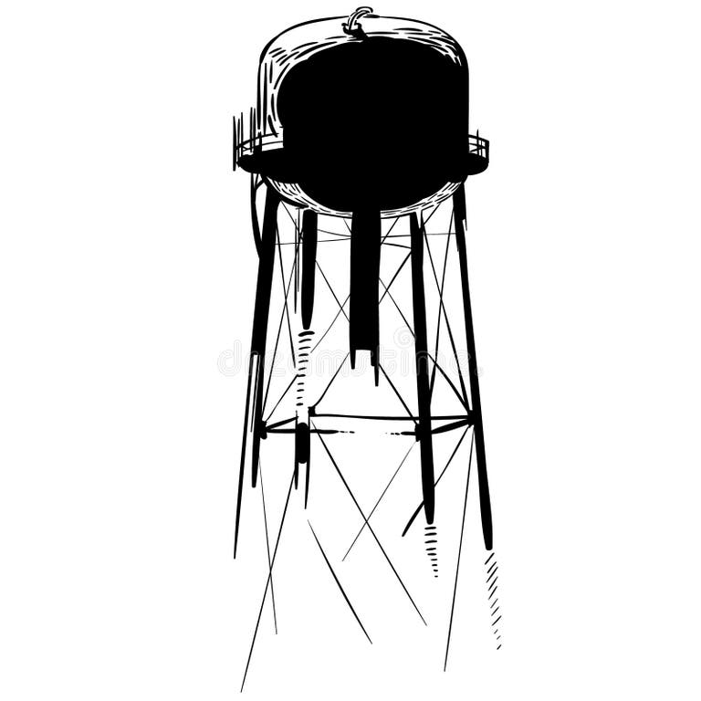 Water Tower Silhouette Stock Illustrations – 17,828 Water Tower ...