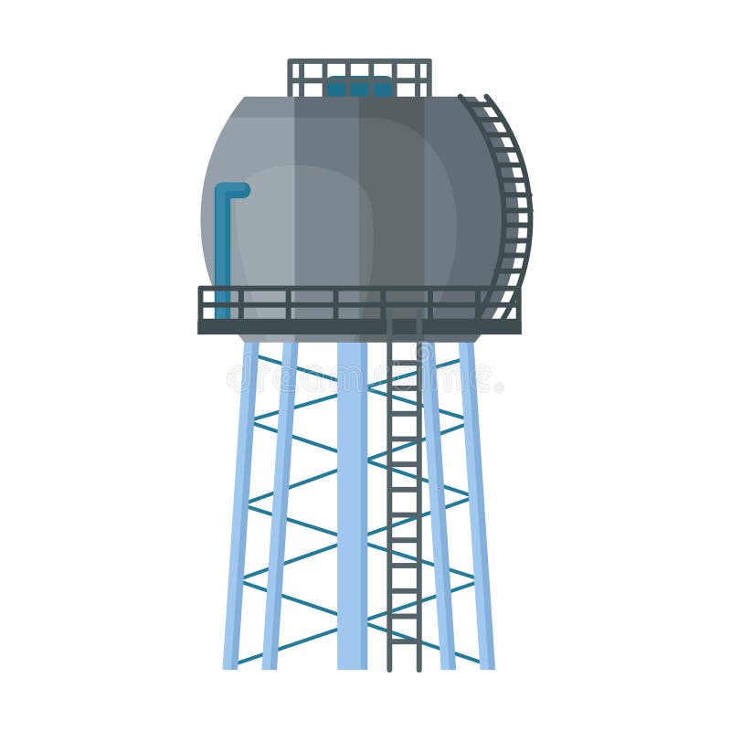 Water Tower Vector Icon.Cartoon Vector Icon Isolated on White ...