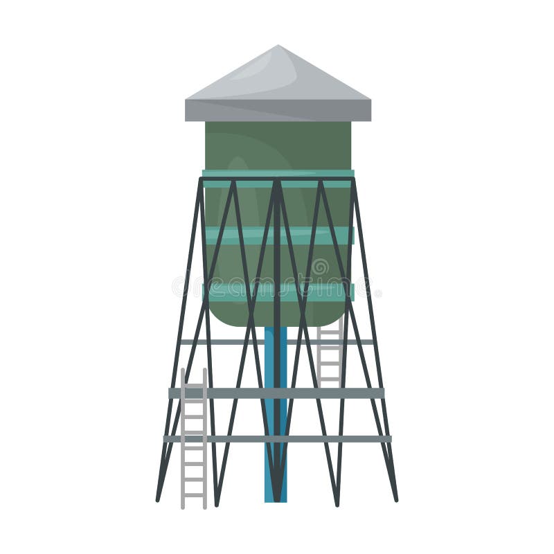 Water Tower Vector Icon.Cartoon Vector Icon Isolated on White ...