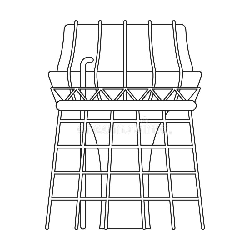 Water Tower Vector Icon.Outline Vector Icon Isolated on White ...