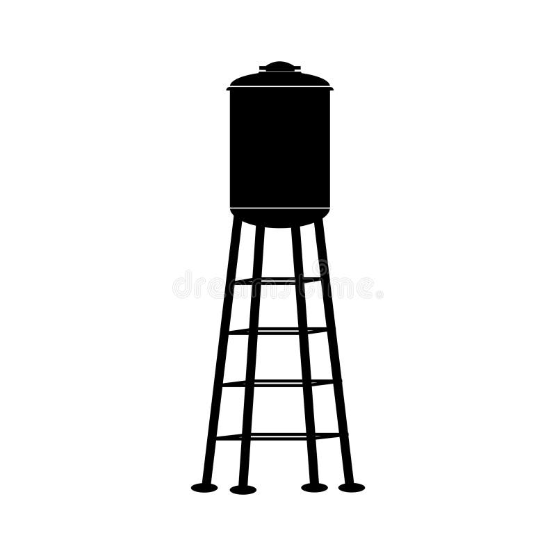 Water tower vector icon stock vector. Illustration of maintenance ...