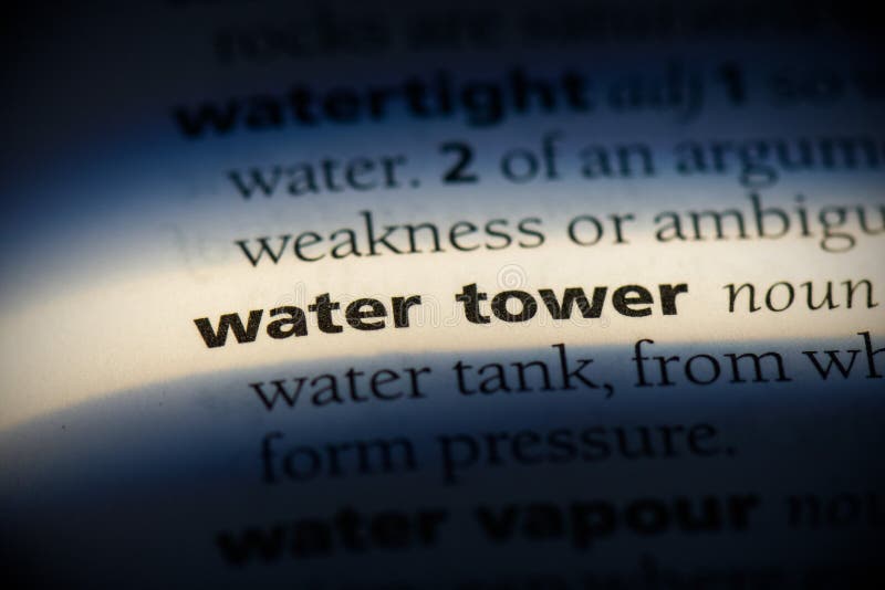 Water tower stock photo. Image of thesaurus, paper, meaning - 161577004