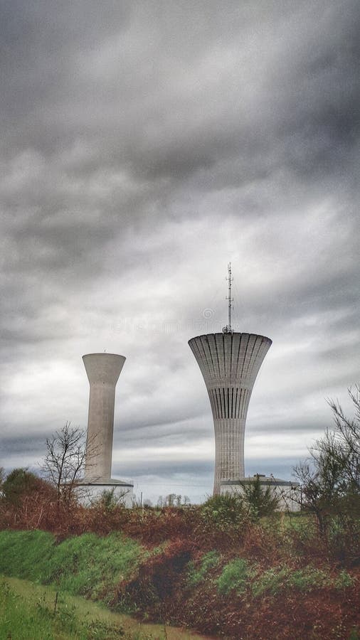Water towers stock image. Image of towers, water, grey - 116746493