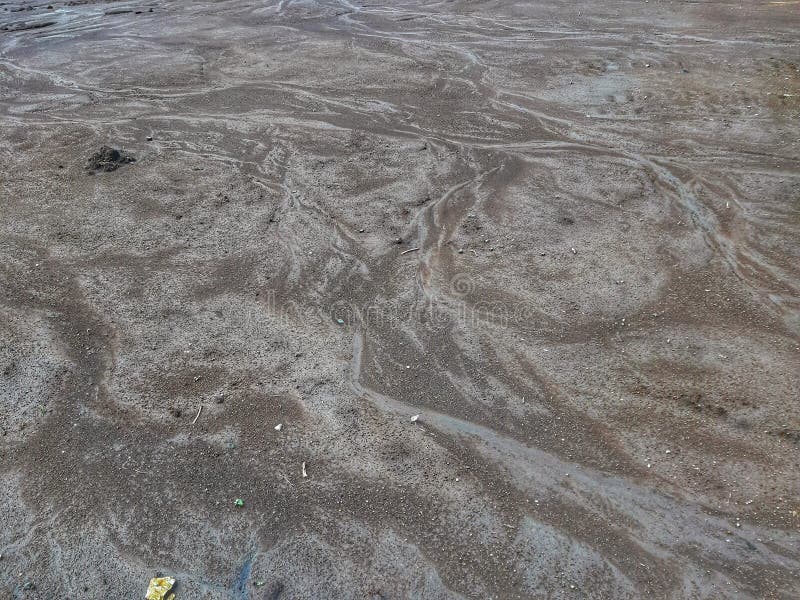 Water Track on the Wet Ground after Rain. Stock Photo - Image of water ...