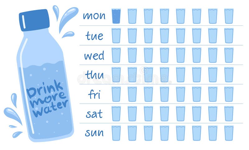 Water Tracker. Drink More Water. Drinking Water Checklist. Water Bottle ...