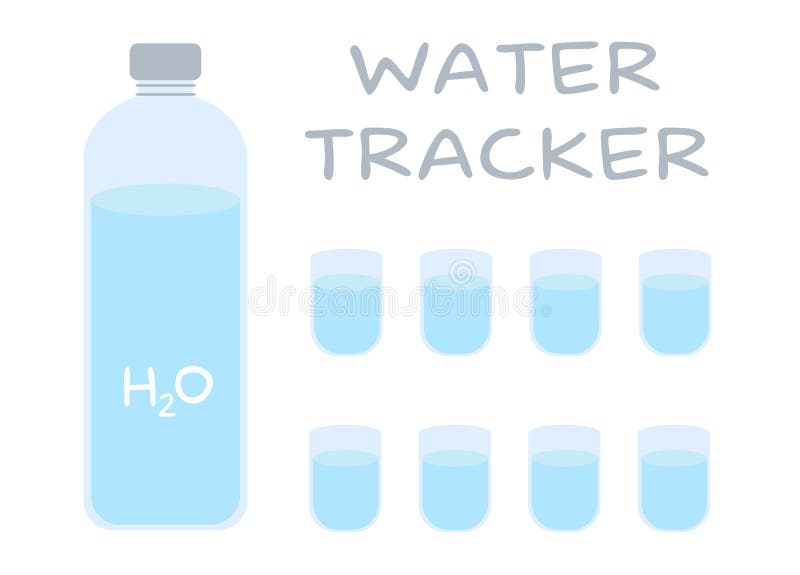 Water Tracker. Drinking Water Checklist. Water Tracker with Bottle and ...