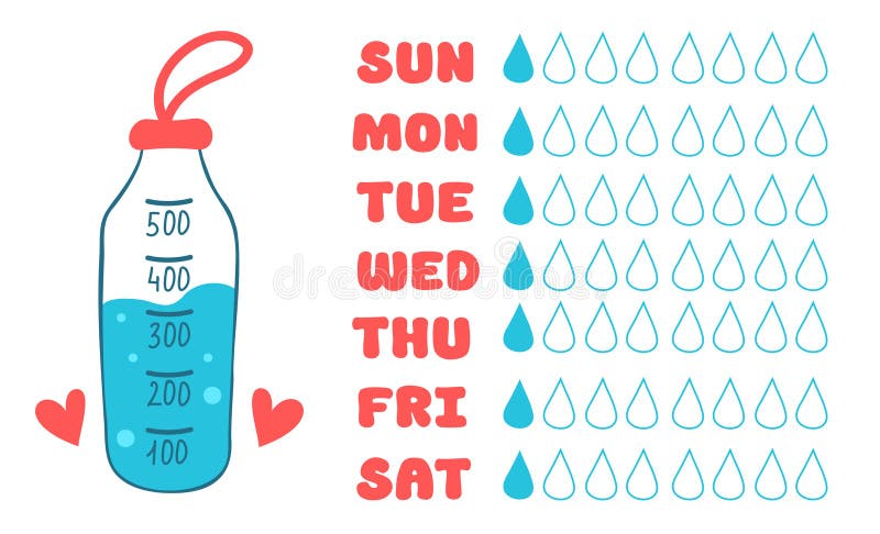 Water Tracker Template Stock Illustrations – 279 Water Tracker Template ...