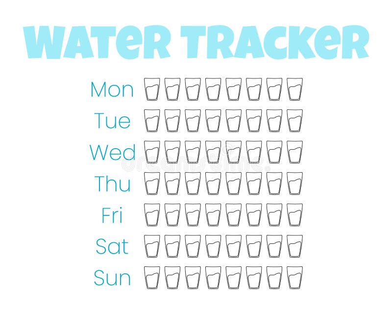 Water Tracker Template Stock Illustrations – 219 Water Tracker Template ...