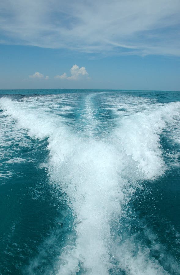 Water trail behind boat stock photo. Image of acceleration - 3093466