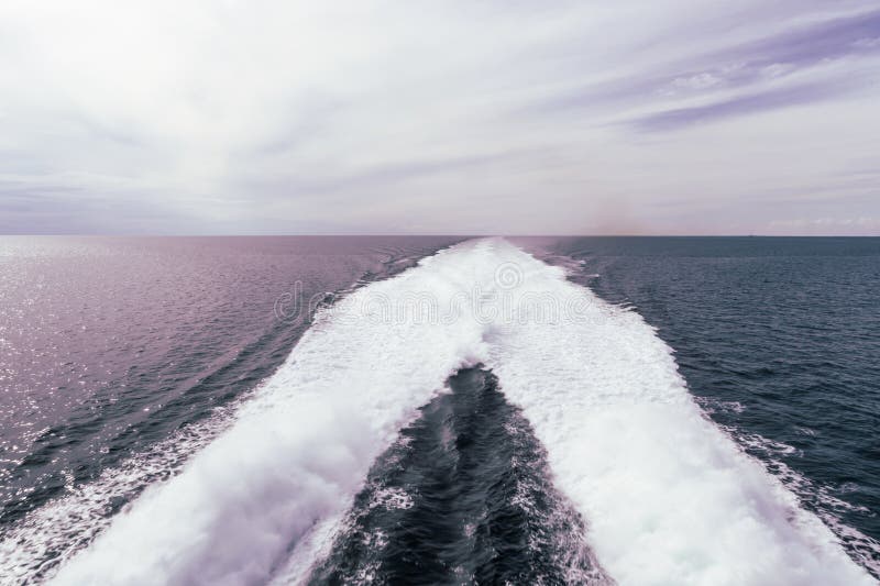 Water Trail Behind Cruise Ship. Stock Photo - Image of water, motion ...