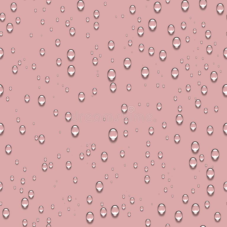 Water Transparent Drops Seamless Pattern and Pink Stock Vector ...