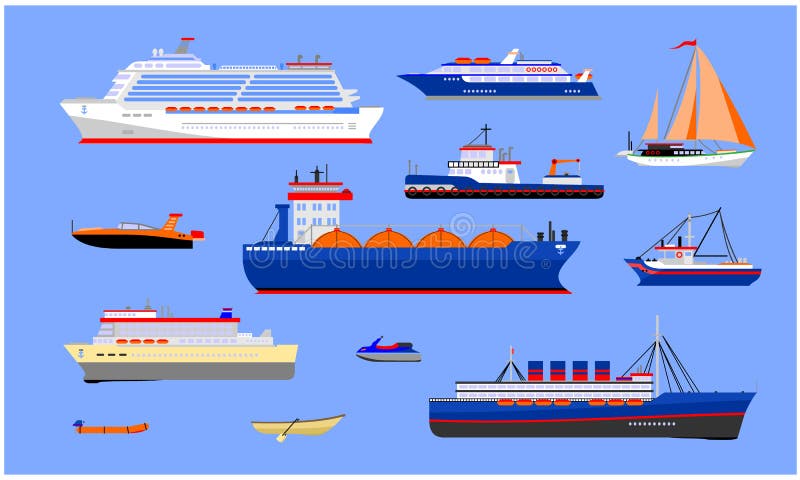 Water Transport Illustration Stock Vector - Illustration of cartoon ...