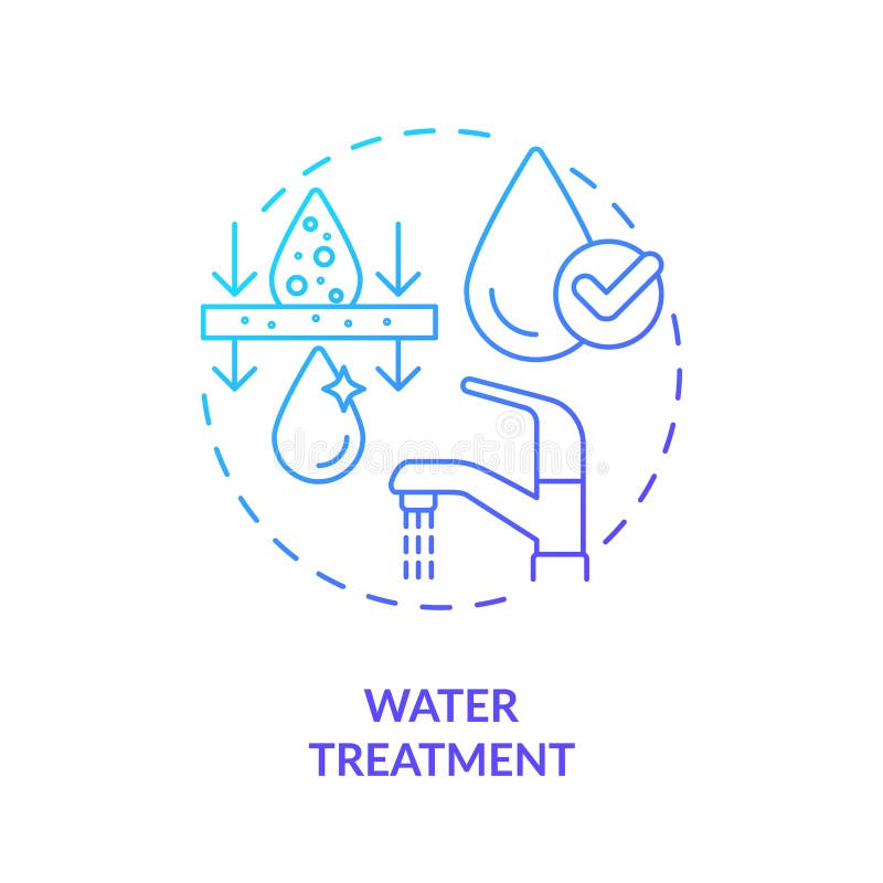 Water Treatment Blue Gradient Concept Icon Stock Vector - Illustration ...