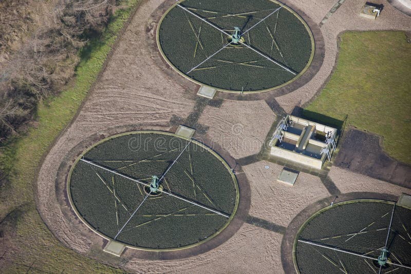 Water Treatment Plant Aerial Stock Photo - Image of circle, treatment ...