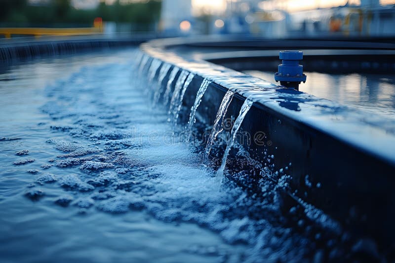 Water Treatment Process in Industrial Facility - Flowing Water in ...