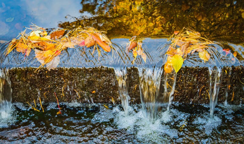 Water Trickling Down Rocks Creating Waterfall Stock Image - Image of ...