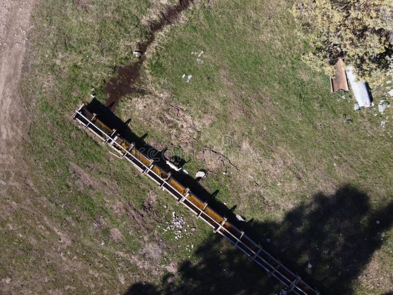 Water trough from overhead stock photo. Image of trough - 189734236