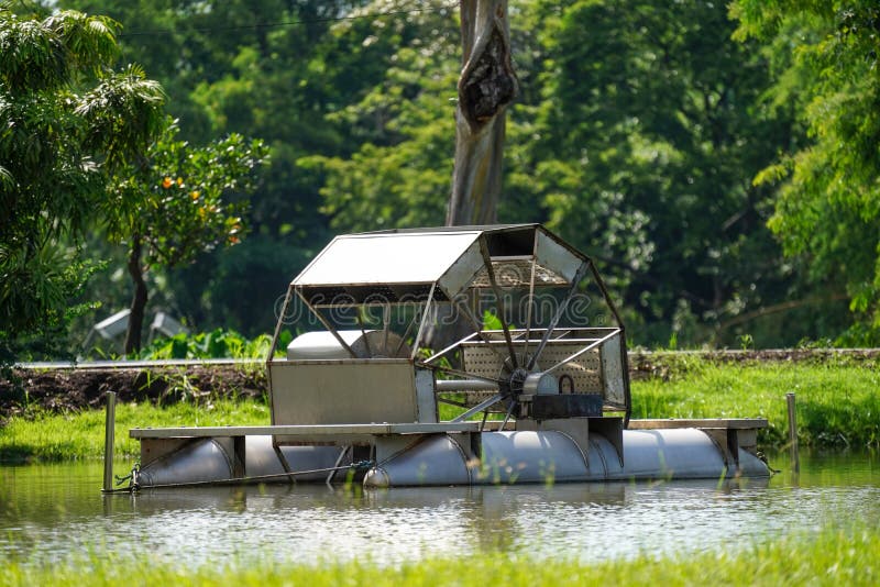Water Turbine for Increasing Oxygen in the Wate Stock Image - Image of ...
