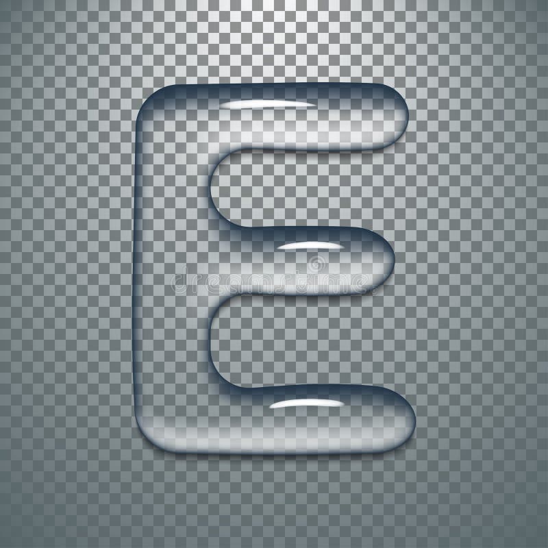 Water Typeface with Transparent Pattern Letter E Stock Vector ...