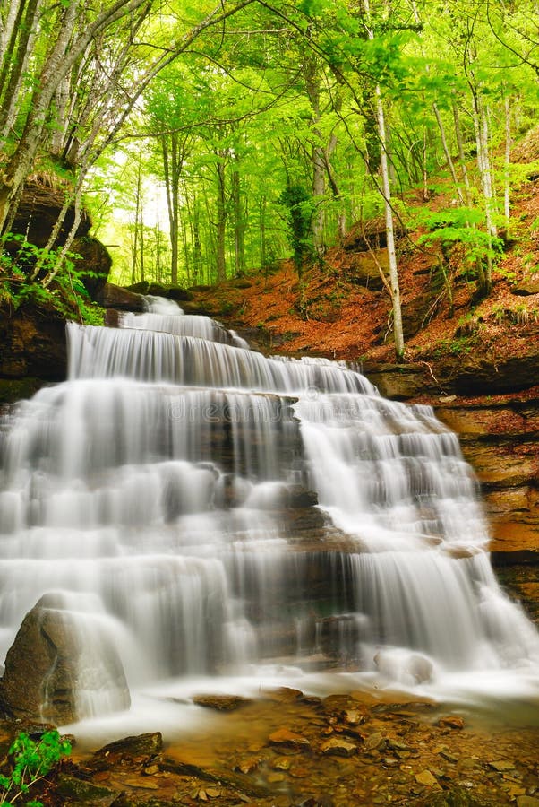 Cool waterfall stock photo. Image of path, mountain, soft - 13072584