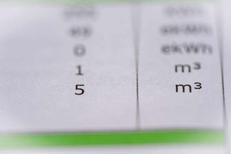 Water Usage Amounts in Cubic Meters on a Bill Stock Image - Image of ...