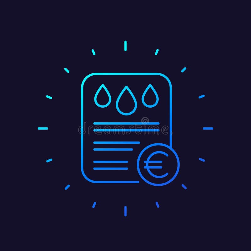 Water Utility Bill, Payment Icon on White Stock Vector - Illustration ...