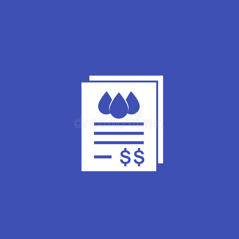 Water Utility Bill Icon, Vector Stock Vector - Illustration of vector ...