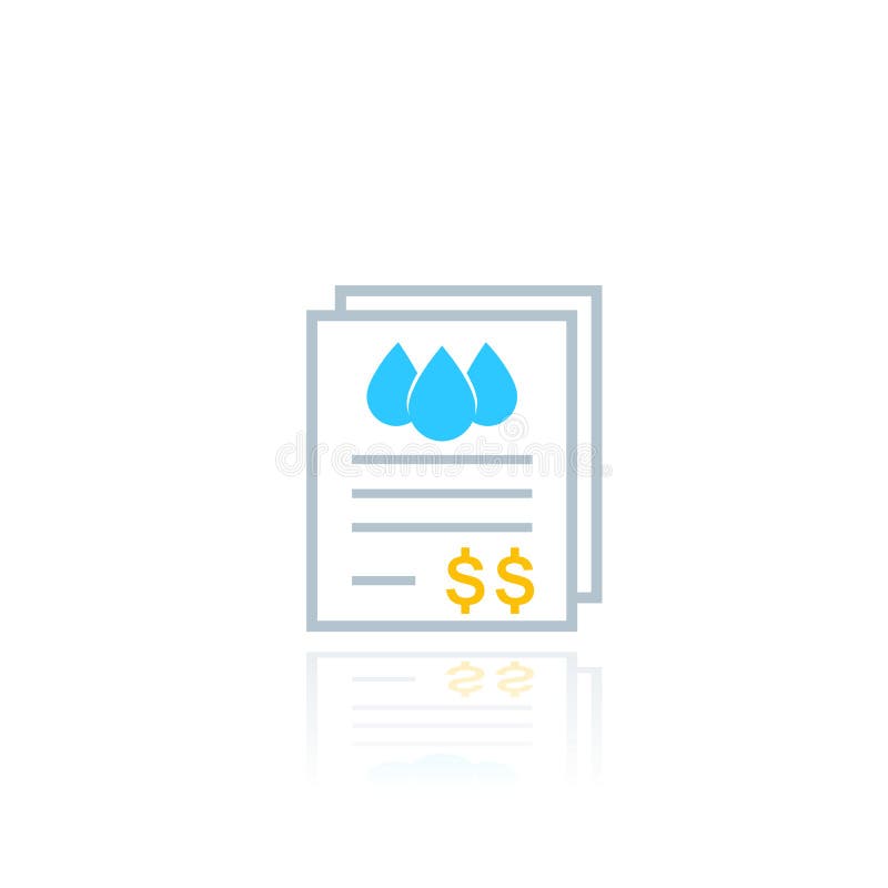 Water utility bill icon stock vector. Illustration of account - 136791373