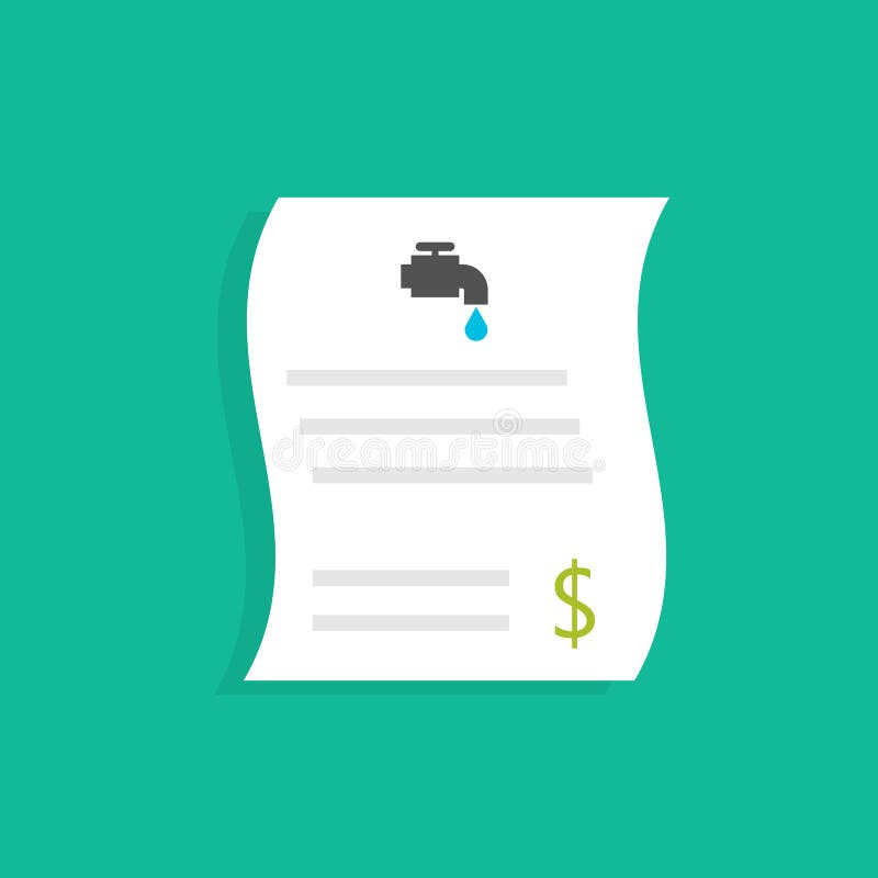 Water utility bill icon stock vector. Illustration of cash - 136791373