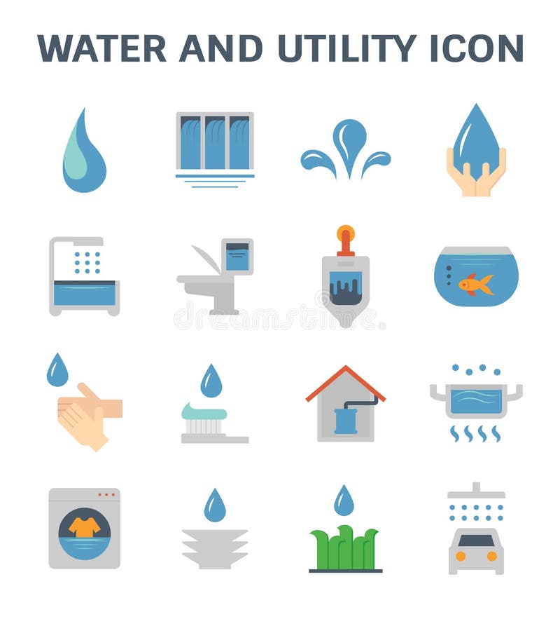 Water utility icon stock vector. Illustration of nature - 100644721
