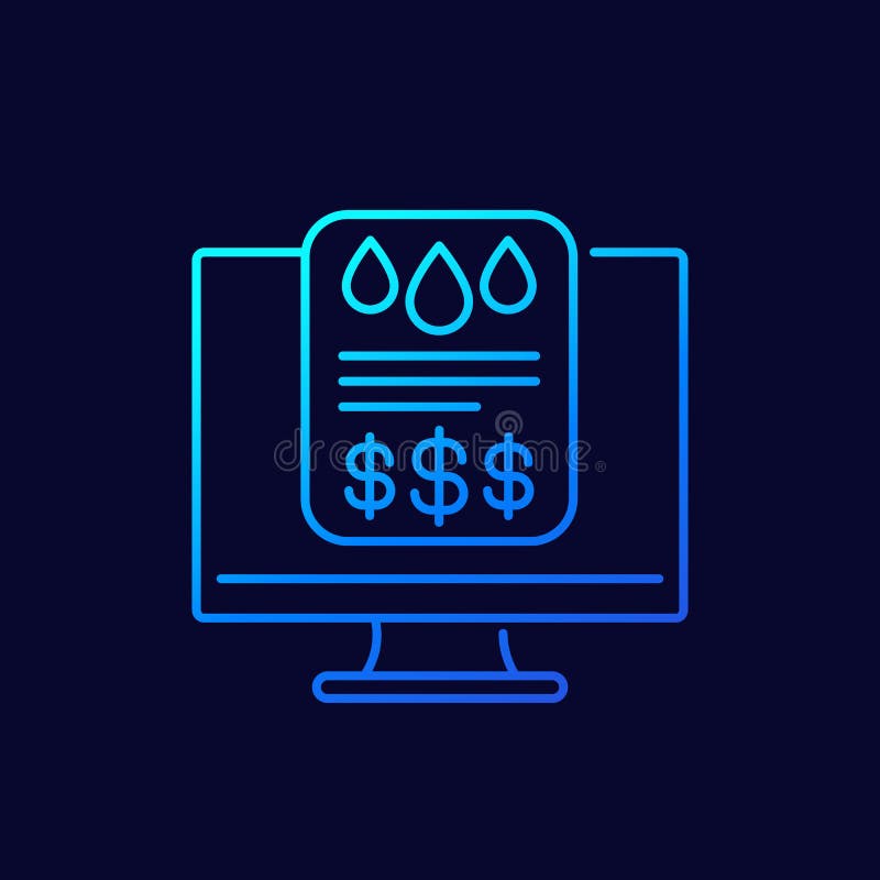 Water Utility Bill Icon, Vector Stock Vector - Illustration of vector ...