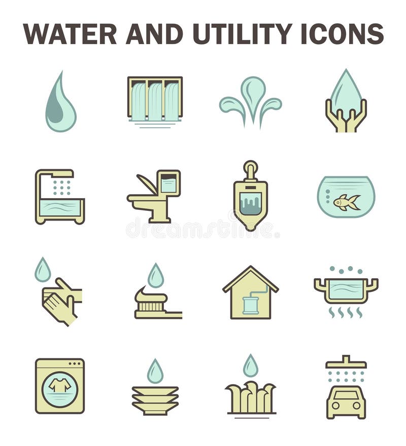 Water icon sets stock vector. Illustration of isolated - 102322915