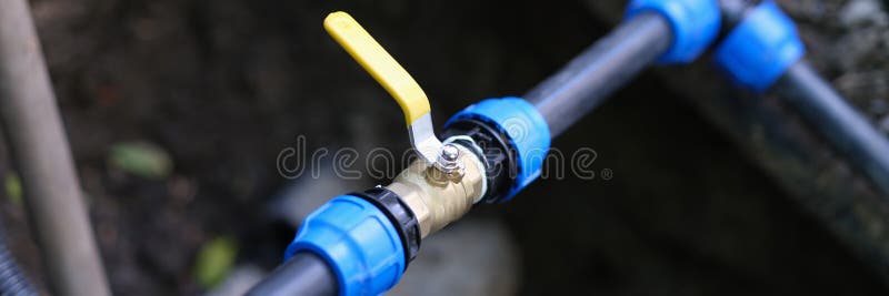 Water Valve Connected To PVC Pipe Closeup Stock Photo - Image of ...