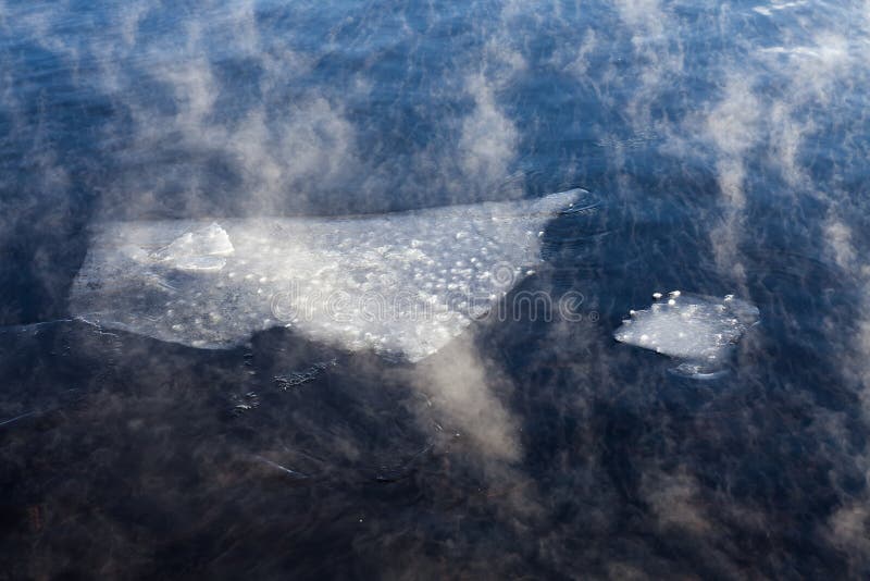 Water Vapor on Surface of Cold Water Stock Photo - Image of mist, piece ...