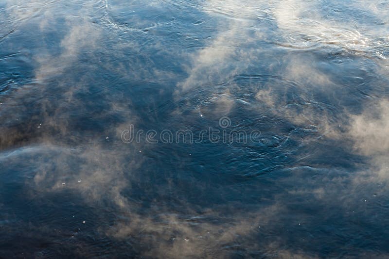 Water Vapor on Surface of Cold Water Stock Image - Image of light ...