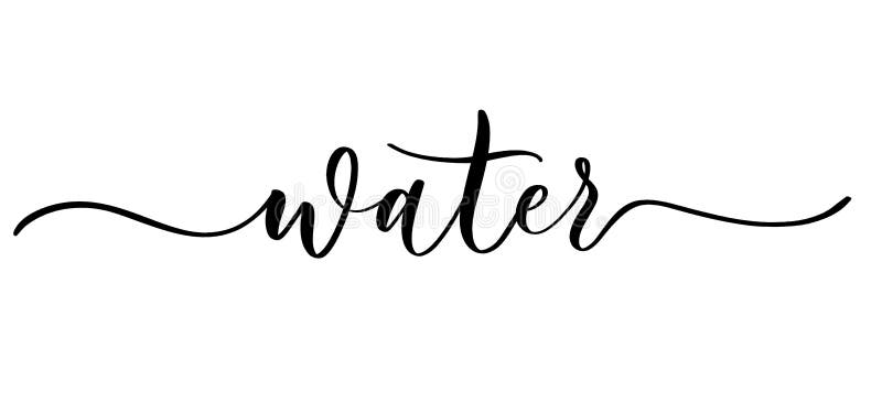 Water Calligraphic Label stock vector. Illustration of handwritten ...