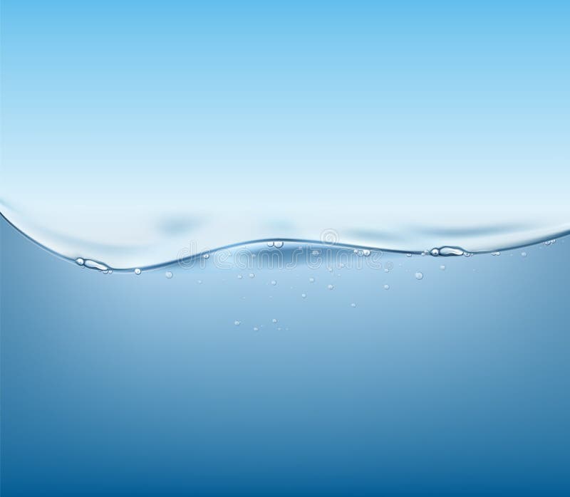 Water Vector Wave Transparent Surface With Bubbles Of Air Stock Vector ...