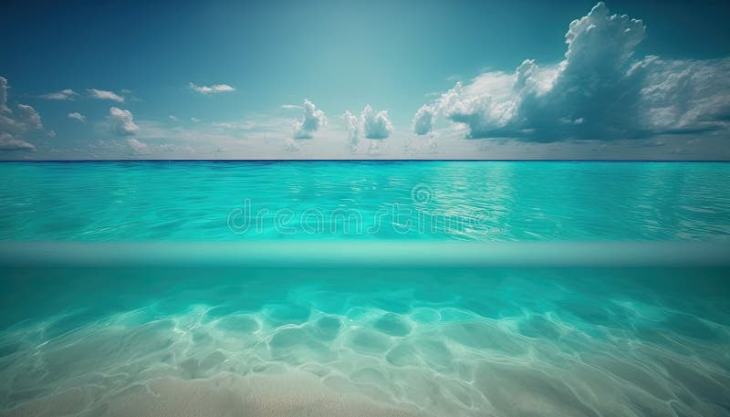 The Water is Very Clear and Blue with Some Clouds in the Sky ...