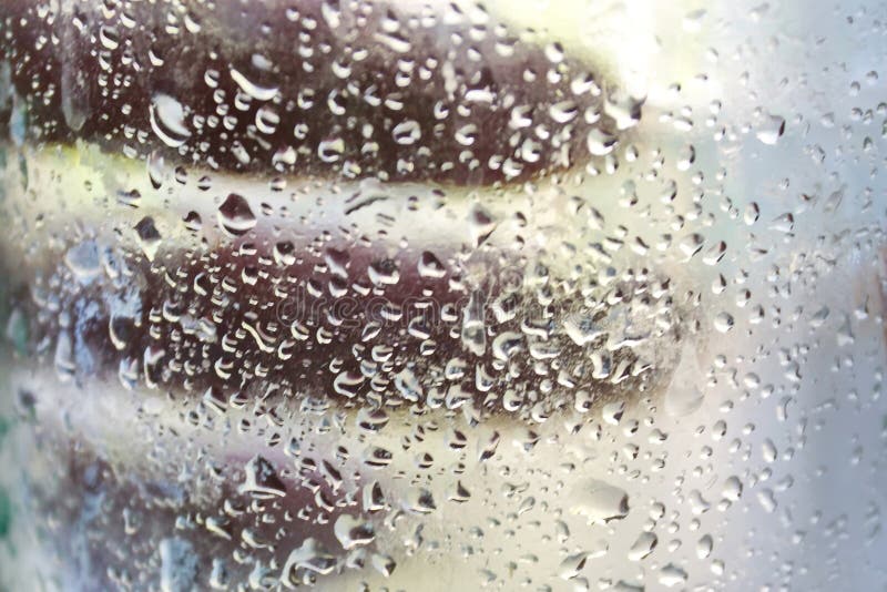 Water Vessel Water Drops on Glass Texture Background. Hand Behind Glass ...