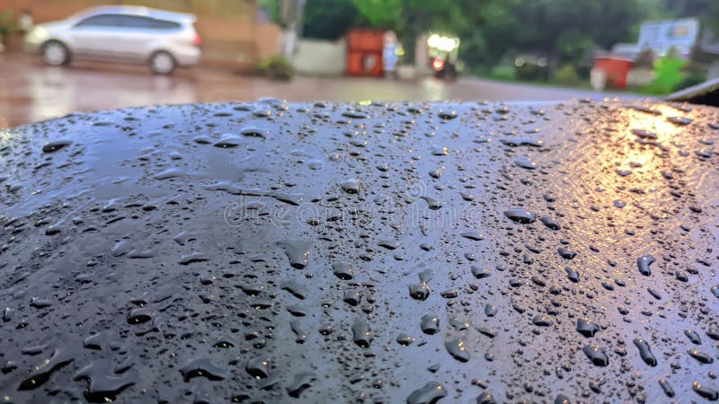 Water View of Raindrops on the Side of the Road Stock Image - Image of ...
