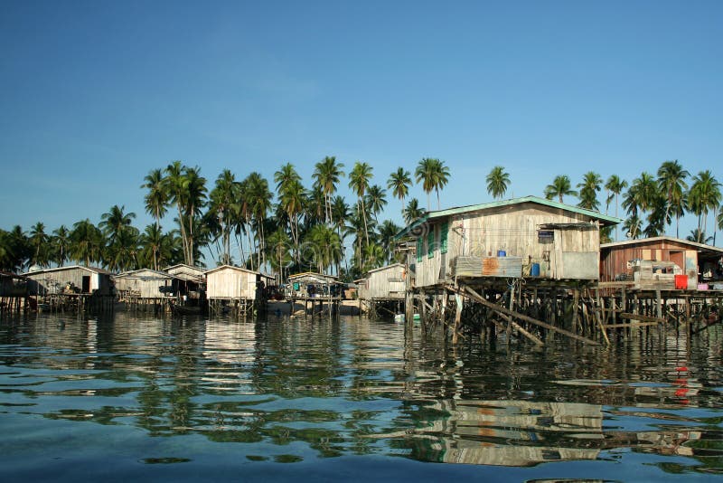 Water Village Mabul Island Borneo Stock Image - Image of mabul, asian ...