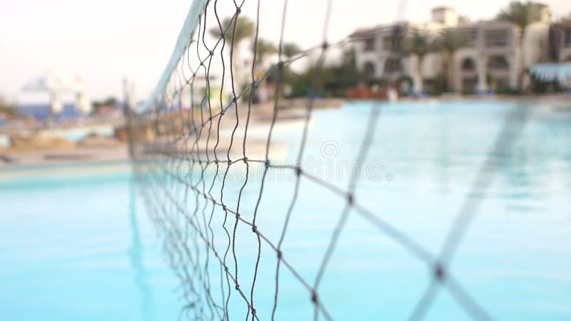 Water Volleyball Net in Swimming Pool, Summertime. Stock Video - Video ...