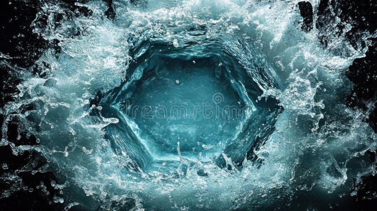 Water Vortex Forms a Tunnel of Liquid, with an Abstract Concept Theme ...