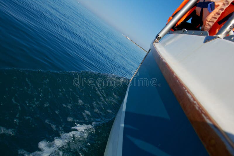 Water wake behind yacht stock photo. Image of ship, pleasure - 44720404